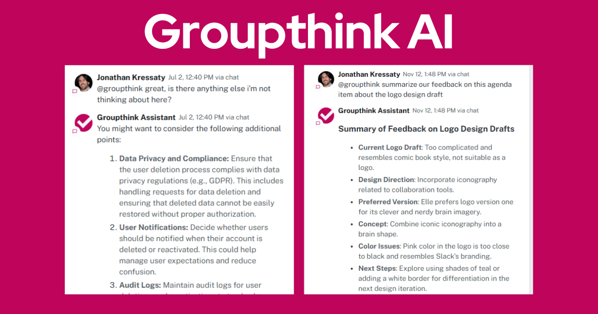 Smarter Meetings, Better Results with Groupthink AI - Groupthink